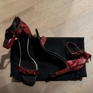 rag & bone | Shoes | Rag Bone Red Snake Print Heels Nwob | Poshmark